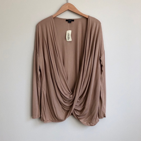 Forever 21 | Tops | Forever 2 Camel Caramel Draped Long Sleeve Nwt ...